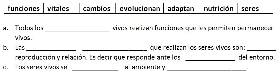 TEMA 2: CIENCIAS NATURALES - LOS SERES VIVOS Y SUS FUNCIONES VITALES
