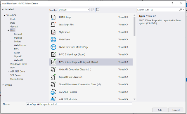 Views In ASP.NET MVC 5 ~ Programming With Shri