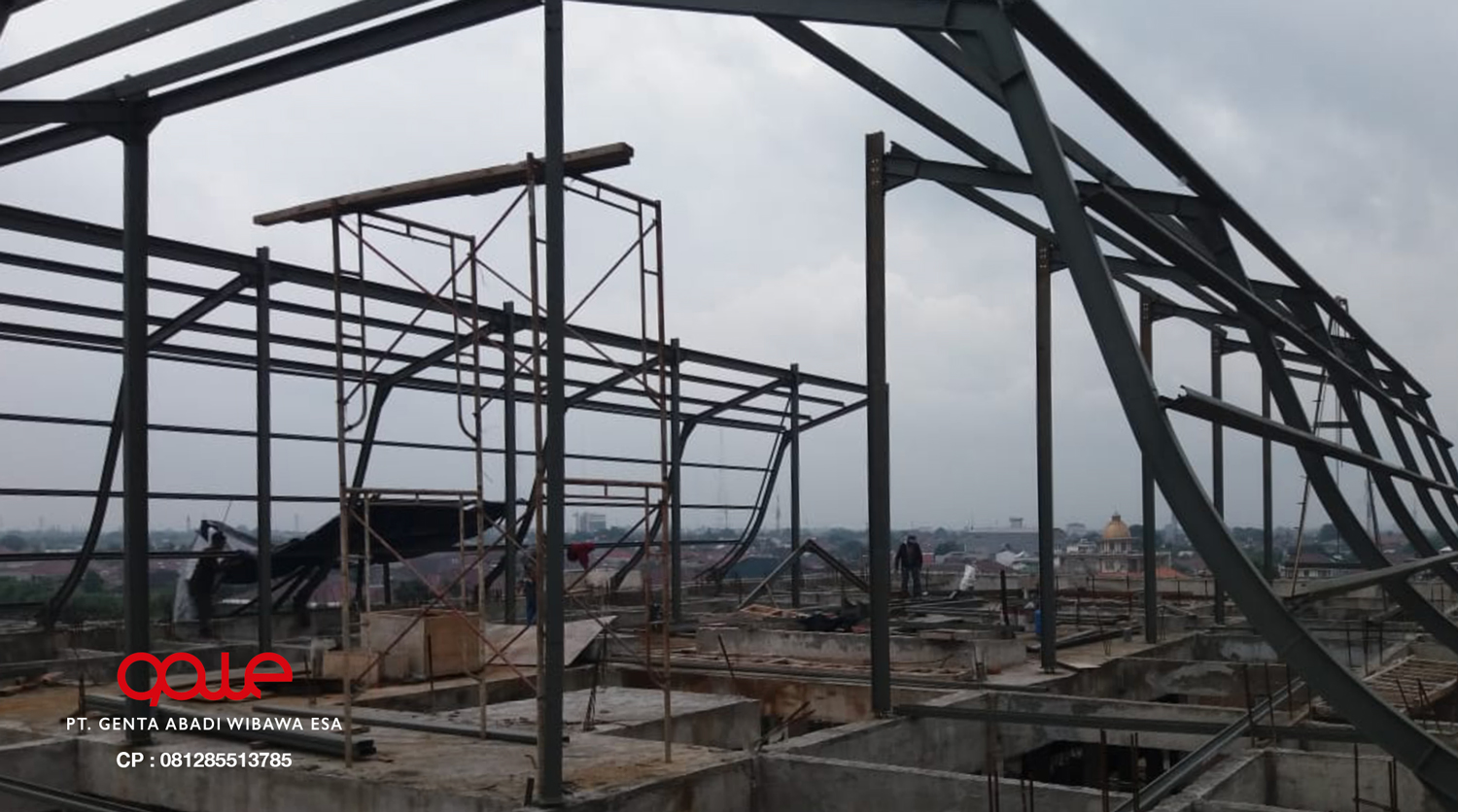 Konstruksi atap bangunan menggunakan h beam rol ~ Jasa Bending Pipa ...
