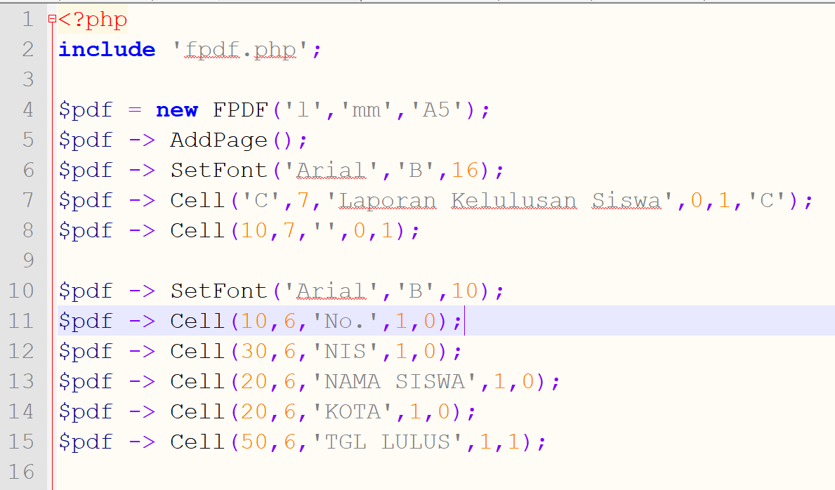 MODULE RPL : Membuat Laporan PDF dengan PHP MYSQL