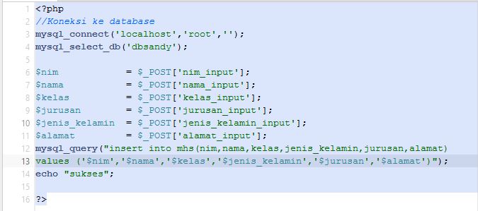 Cara Input Data Dari Form Dengan PHP MySQL ~ Sandy Setiawan