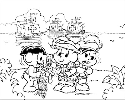 CANTINHO DA MAMI: DESENHOS PARA COLORIR - DIA DO INDIO - TURMA DA MÔNICA