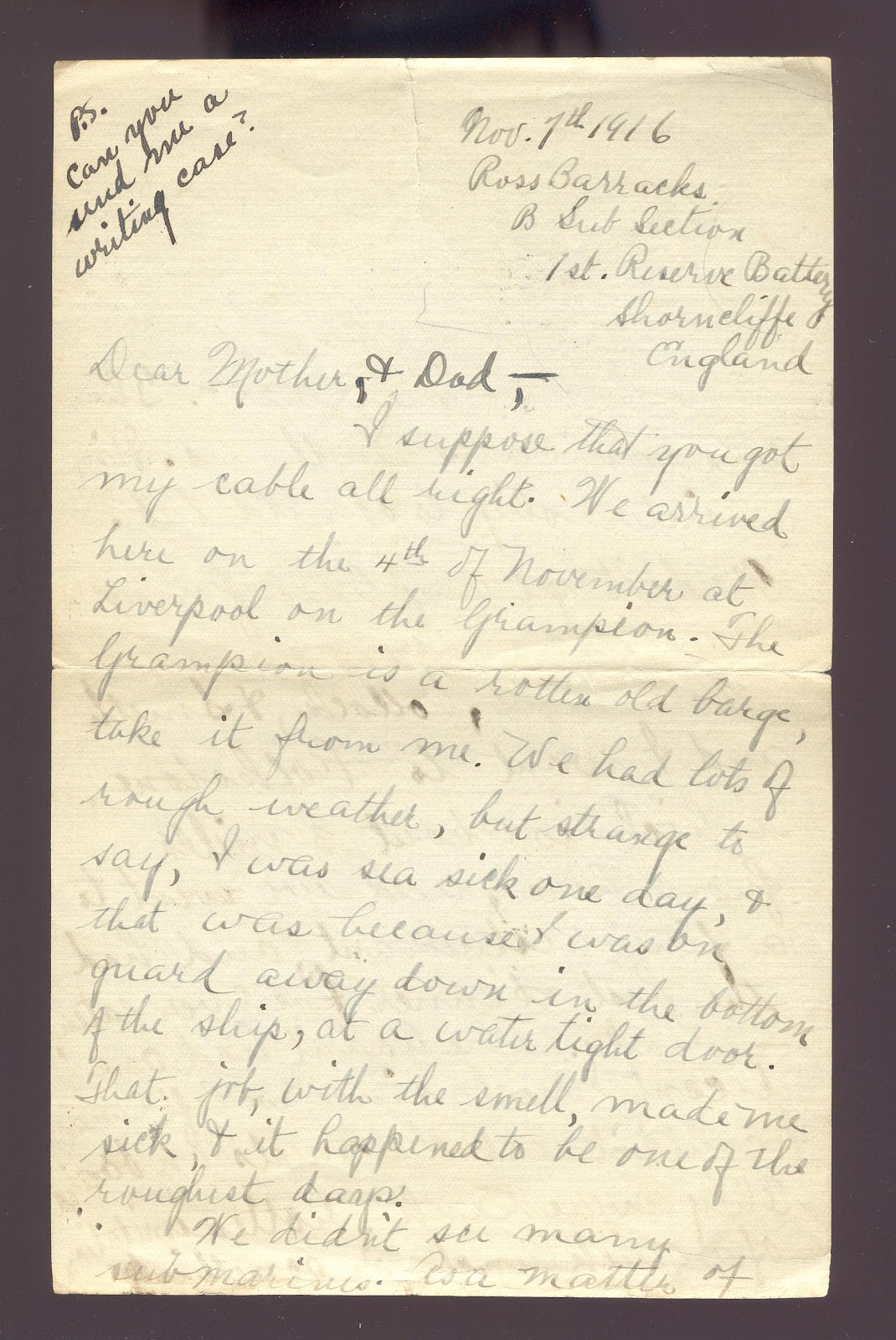 WW1 Diaries and Letters of a Teen Canadian Soldier: October 19th to ...