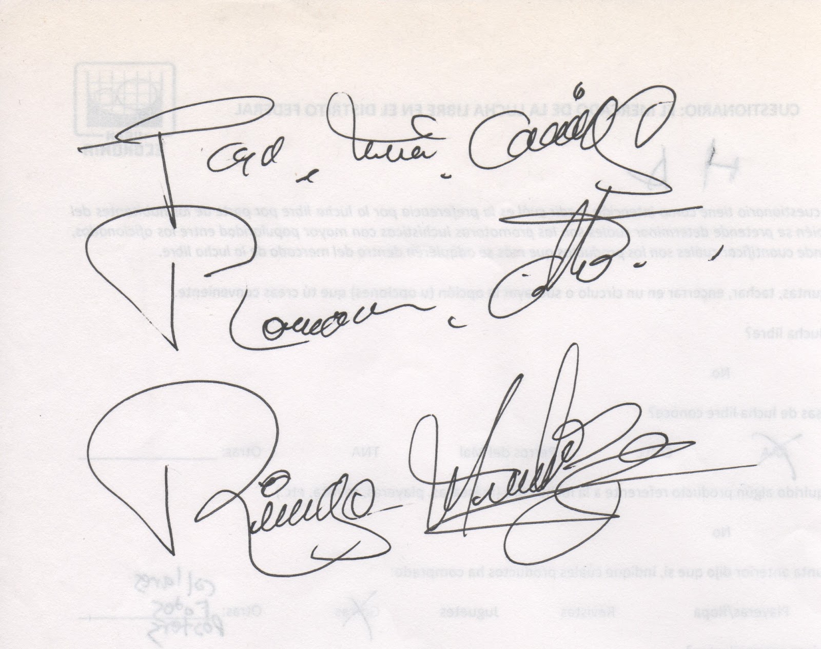 Autógrafos de Luchadores