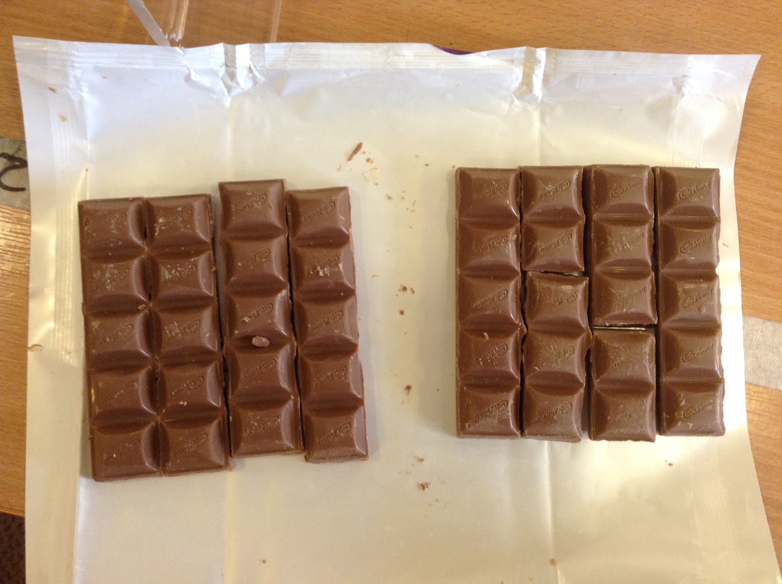 Welcome to the Year 4 Blog - Home of Oak and Willow: Chocolate Fractions!