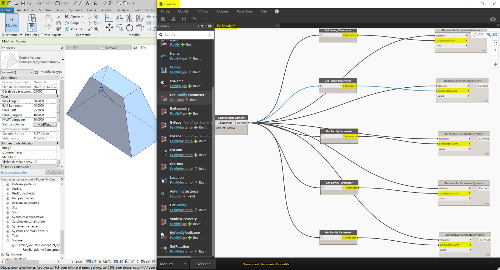 Revit-Mémo: Revit 2020_Dynamo_Pylône Version 3_Dimensions paramétrables ...