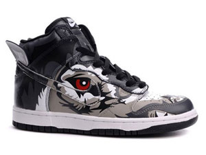 Nike Big Bad Wolf Dunks High Tops Cool Sneakers Grey Black Colored ...