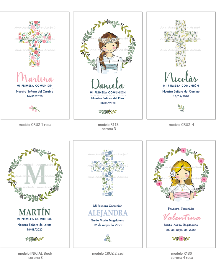 Recordatorios - pihippie - recordatorios de comunión y bautizo ...