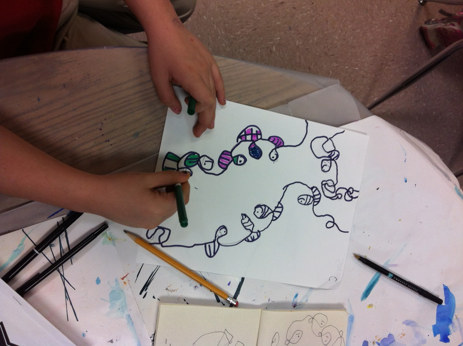 ChumleyScobey Art Room: 1st Grade: Joan Miro Doodle Fish