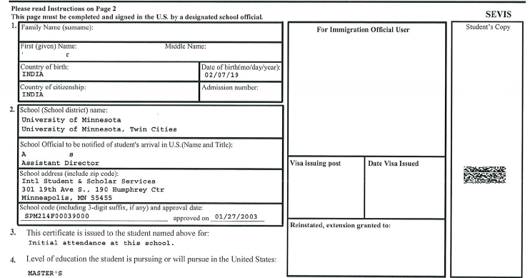Sample I-20 Form - Online GRE Revised