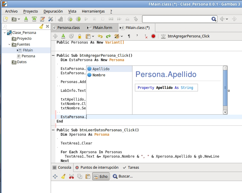 CodeandoGambas: Clase Persona (ejemplo) CodeandoGambas: Clase Persona (ejemplo)