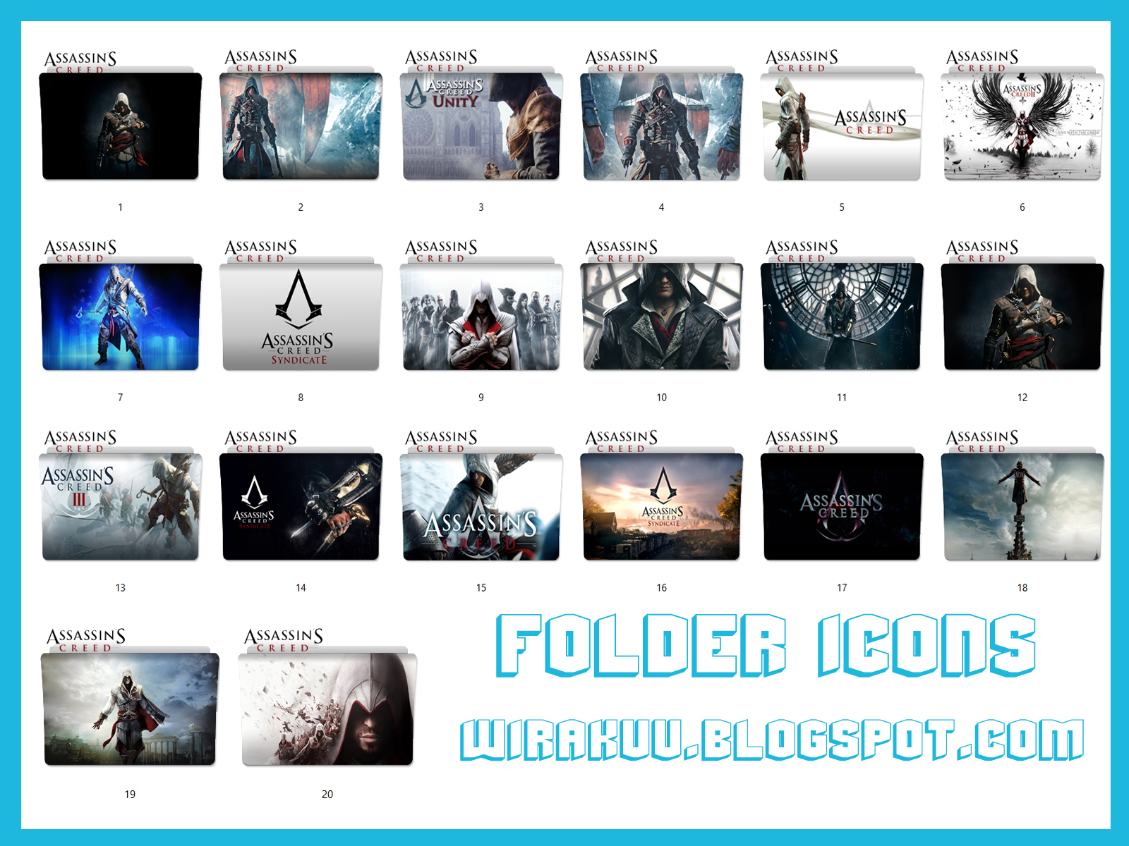 20 Folder Icons Game Assassins Creed (Windows 7, 8, 10) - Wirakuu