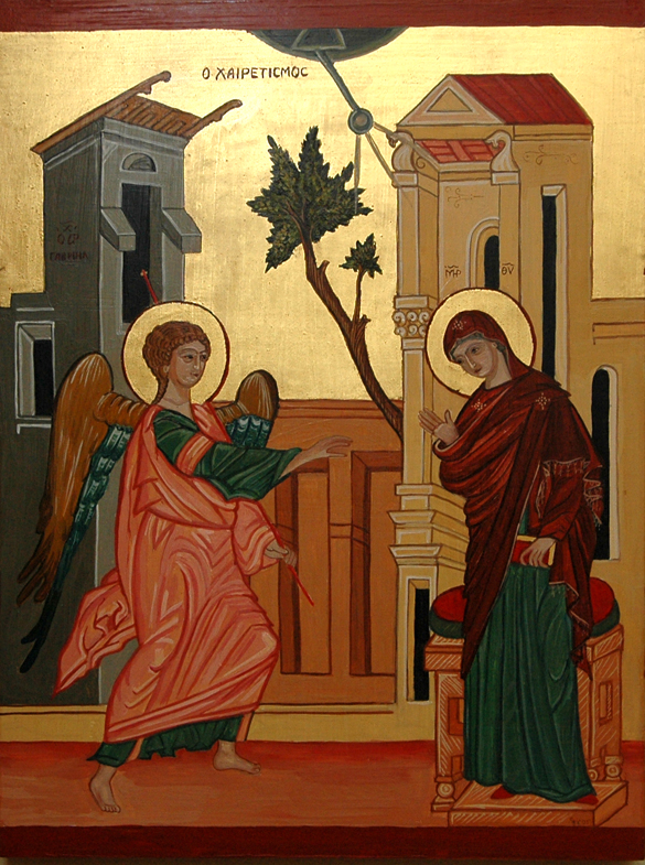 Ikonen- Bilder in Gold: "Maria Verkündigung"