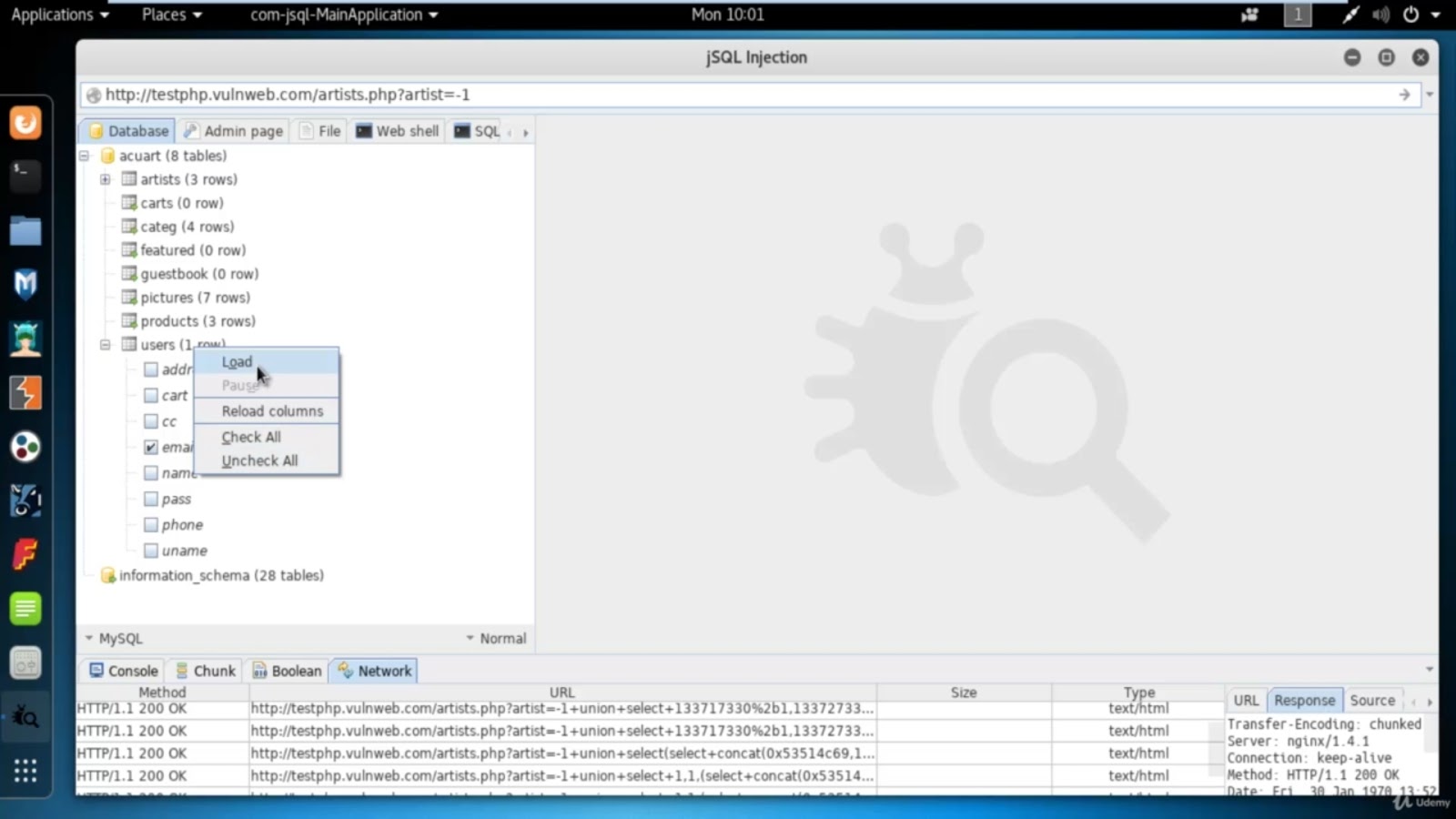SQL Injection Attack Using JSQL Injection Tool