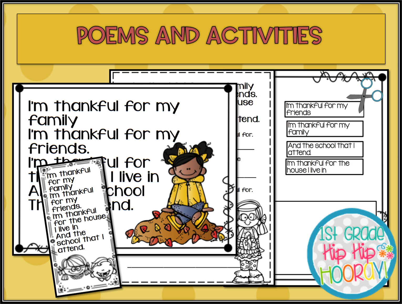 1st Grade Hip Hip Hooray!: November Poems and Activities!