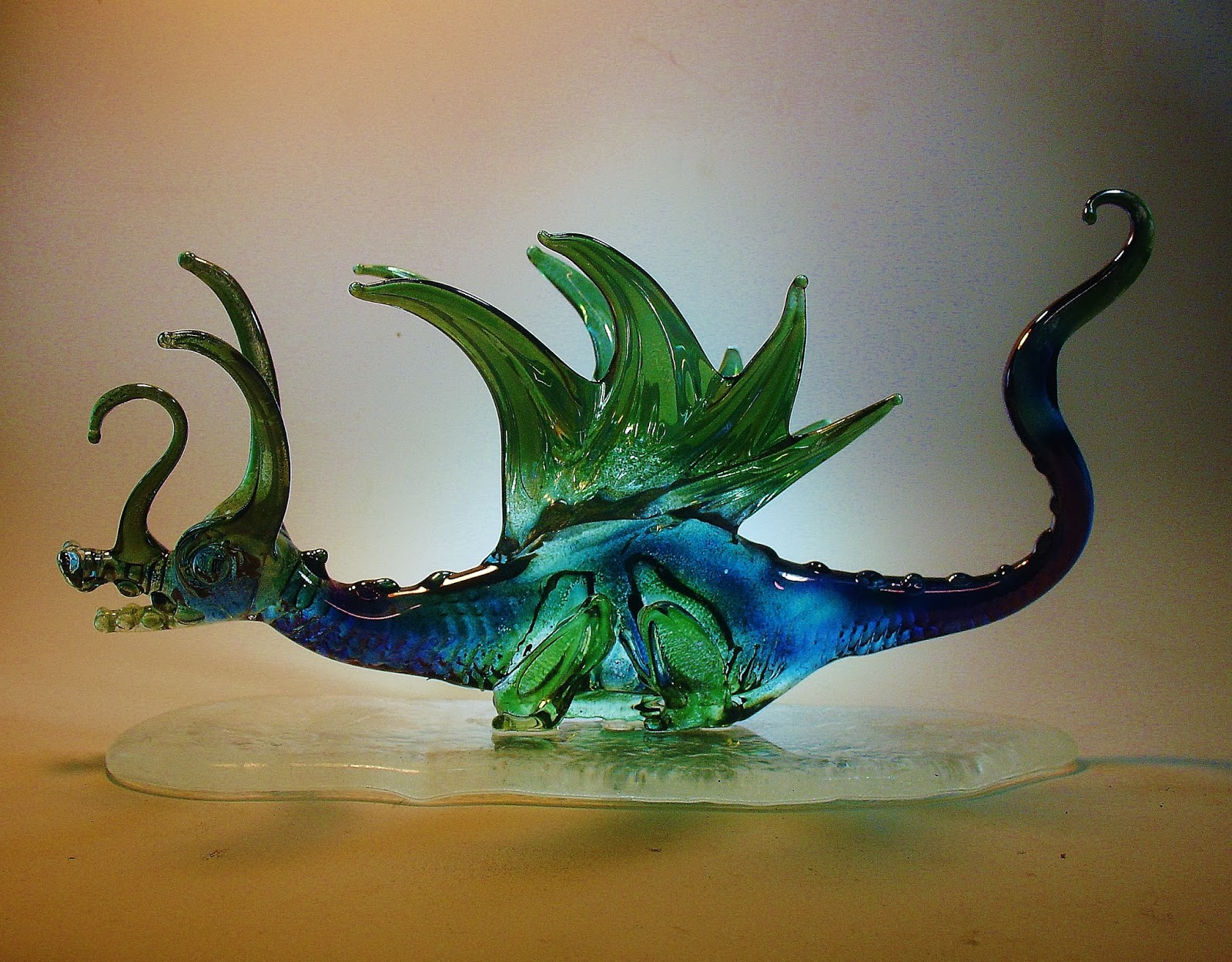 Glassbloggery: Glass Dragon On A Slumped Crystal Base