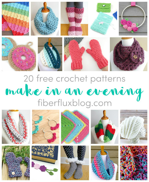 Fiber Flux: Make In An Evening Projects! 20 Free Crochet Patterns