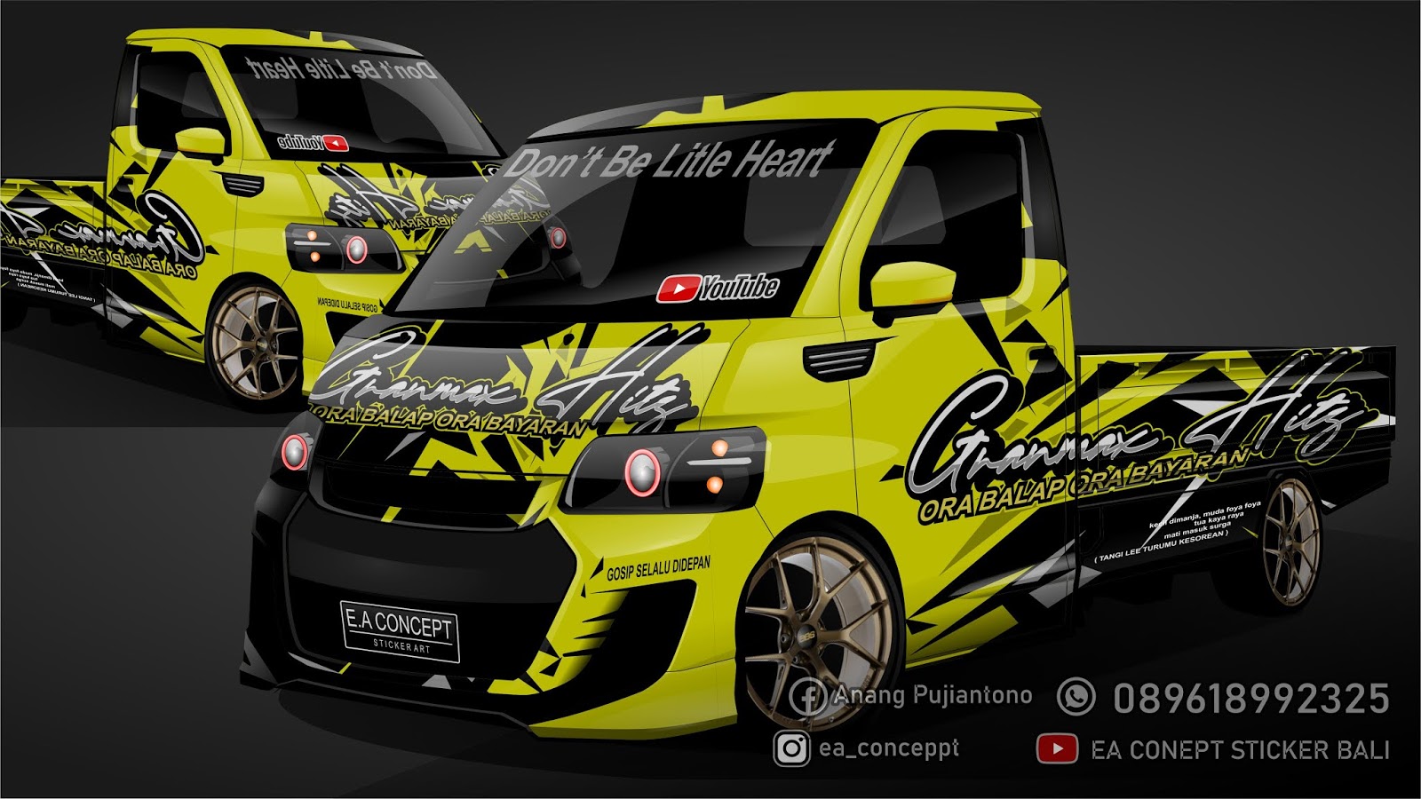 decal sticker granmax new cary keren denpasar bali kuning hitam ...