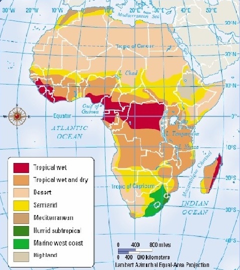 Map Of Africa Climate Zones - Map