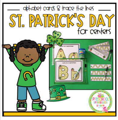 St. Patrick's Day Alphabet and Trace the Lines Mats ~ Preschool Printables