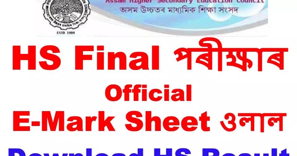 AHSEC Marksheet Download 2020 | HS E-Marksheet PDF ~ AssamGovtSakari ...