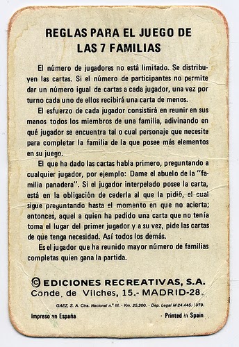 Barajas y Naipes: El juego de las 7 familias