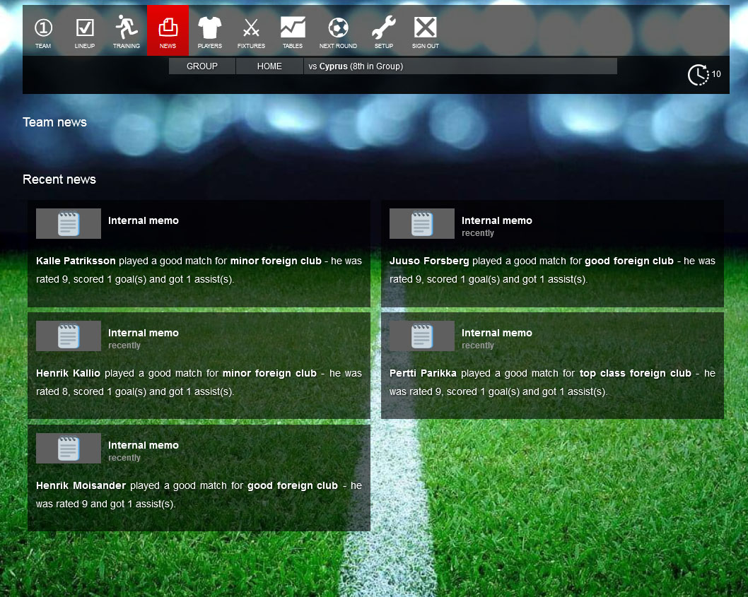 Soccer / football manager games: National team football manager game ...