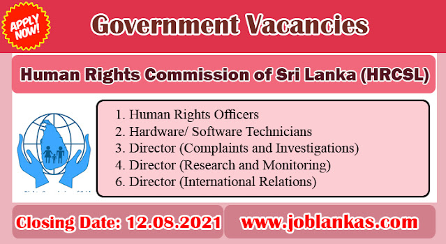 Human Rights Commission of Sri Lanka Vacancies - 2021 - JobLankas.com