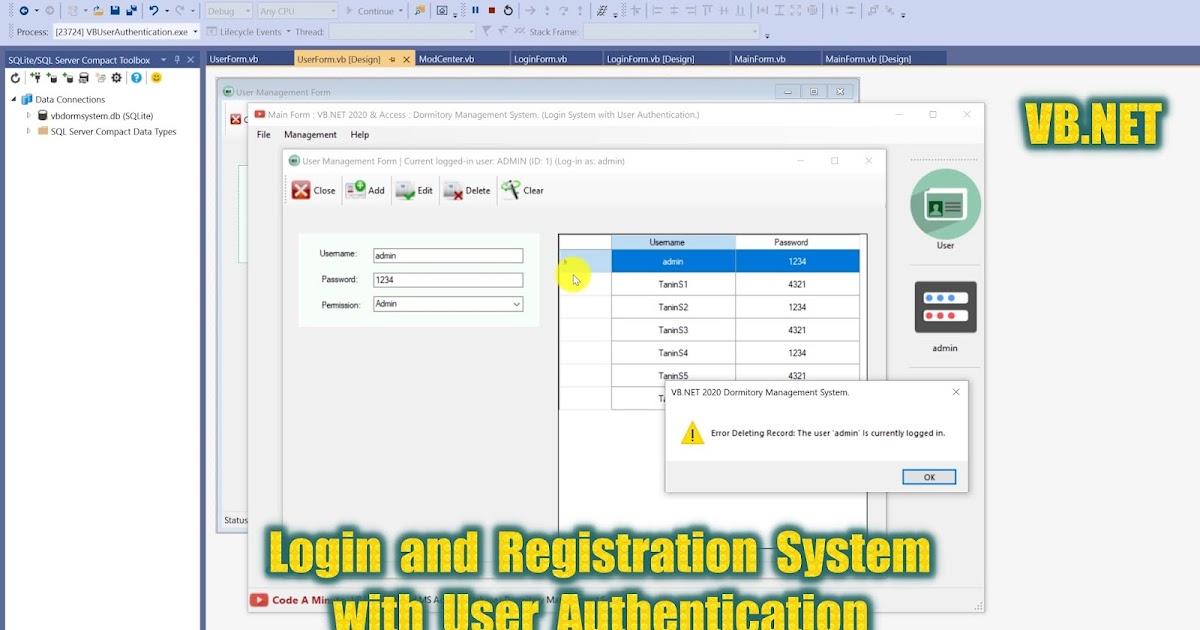 Visual Basic .NET and Access Database : How to Create Login and ...