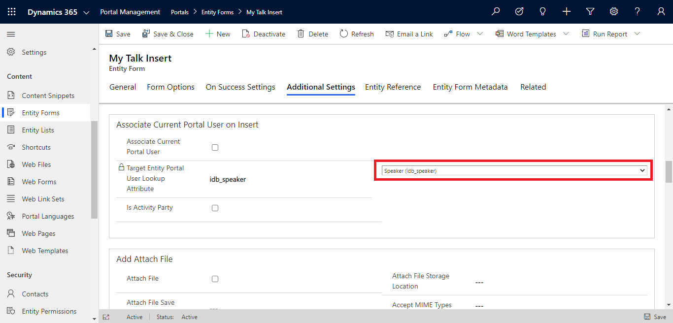 Creating your Event's First Entity Form in Dynamics 365 Portal.