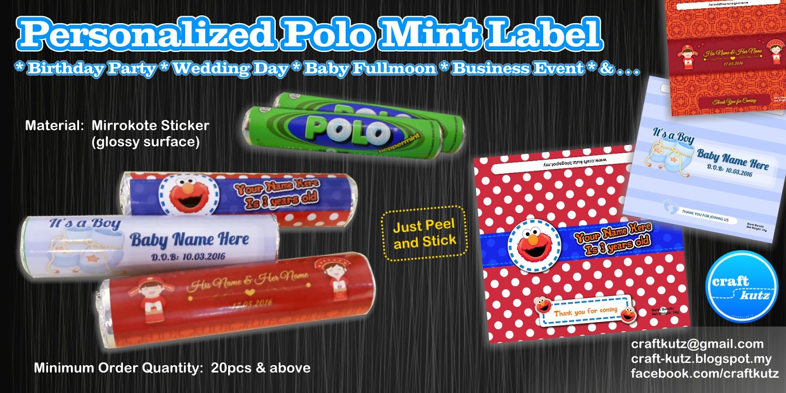 Polo Mint Candy Label Craft Kutz polo-mint-candy-label-craft-kutz