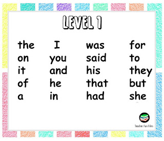 Teacher Fun Files: Basic Sight Words Easy to Difficult Level