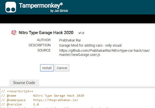 Nitro Type Script 2020 : For Cars and Garage (Download from here)