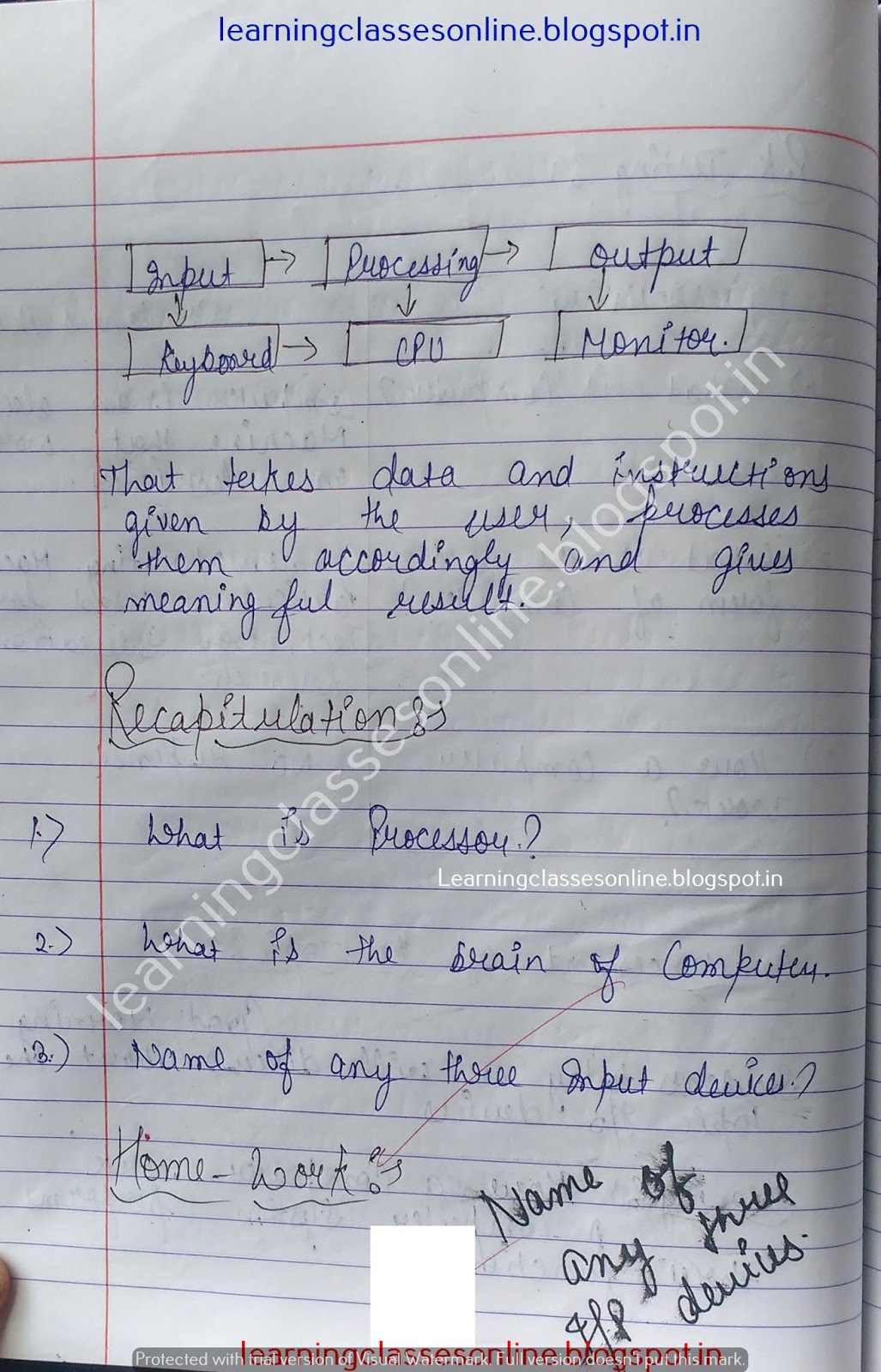 Lesson Plan For Computer Science For B Ed on Input and Output devices