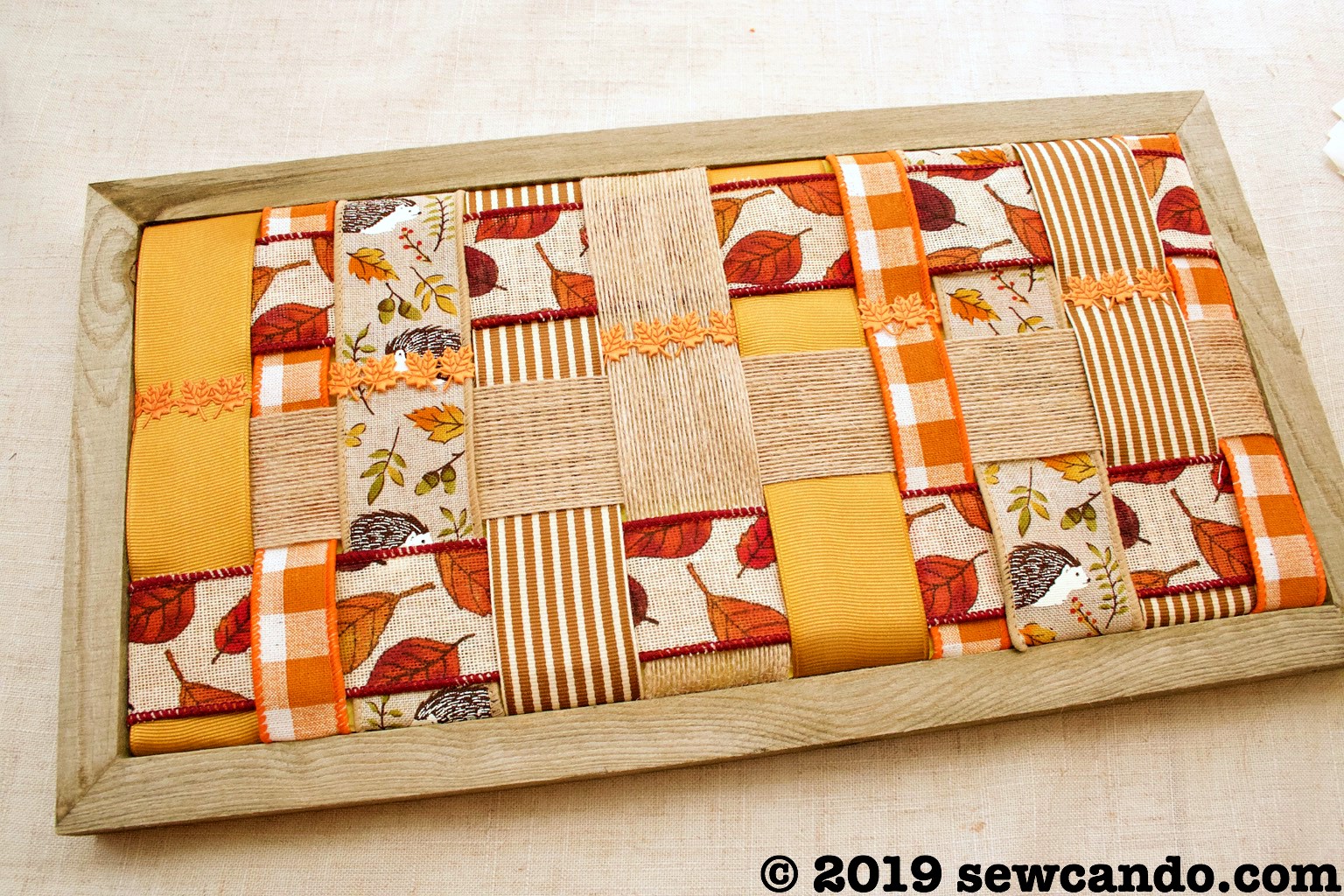Sew Can Do: Fall Patchwork Ribbon Sign Tutorial