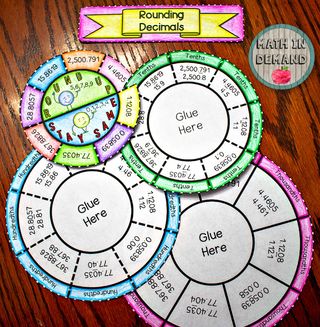 Math in Demand: Rounding Decimals Wheel Foldable