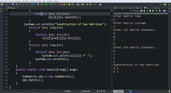 Basic Java Programs: Matrix Addition, Subtraction, Multiplication methods