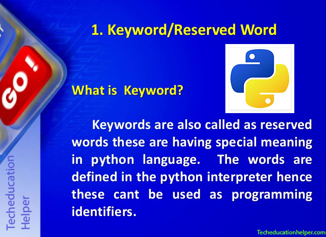 Reserved Words In Python Mktech4u
