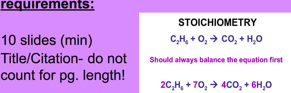 Science Presentation Balancing Equations and Stoichiometry