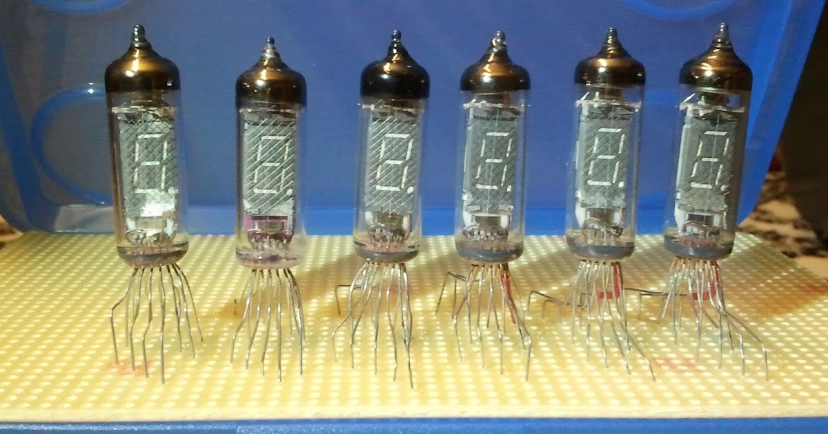 IK1ZYW Labs: Six VFD tubes (IV-3) in a row
