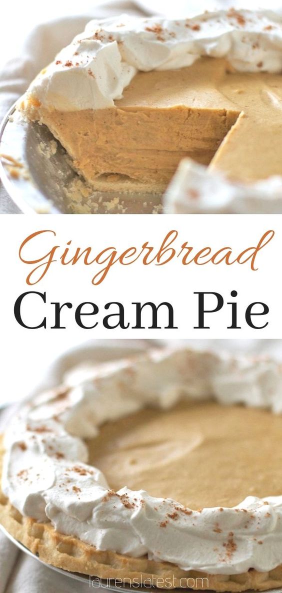 Gingerbread Cream Pie - dessert recipes diabetics