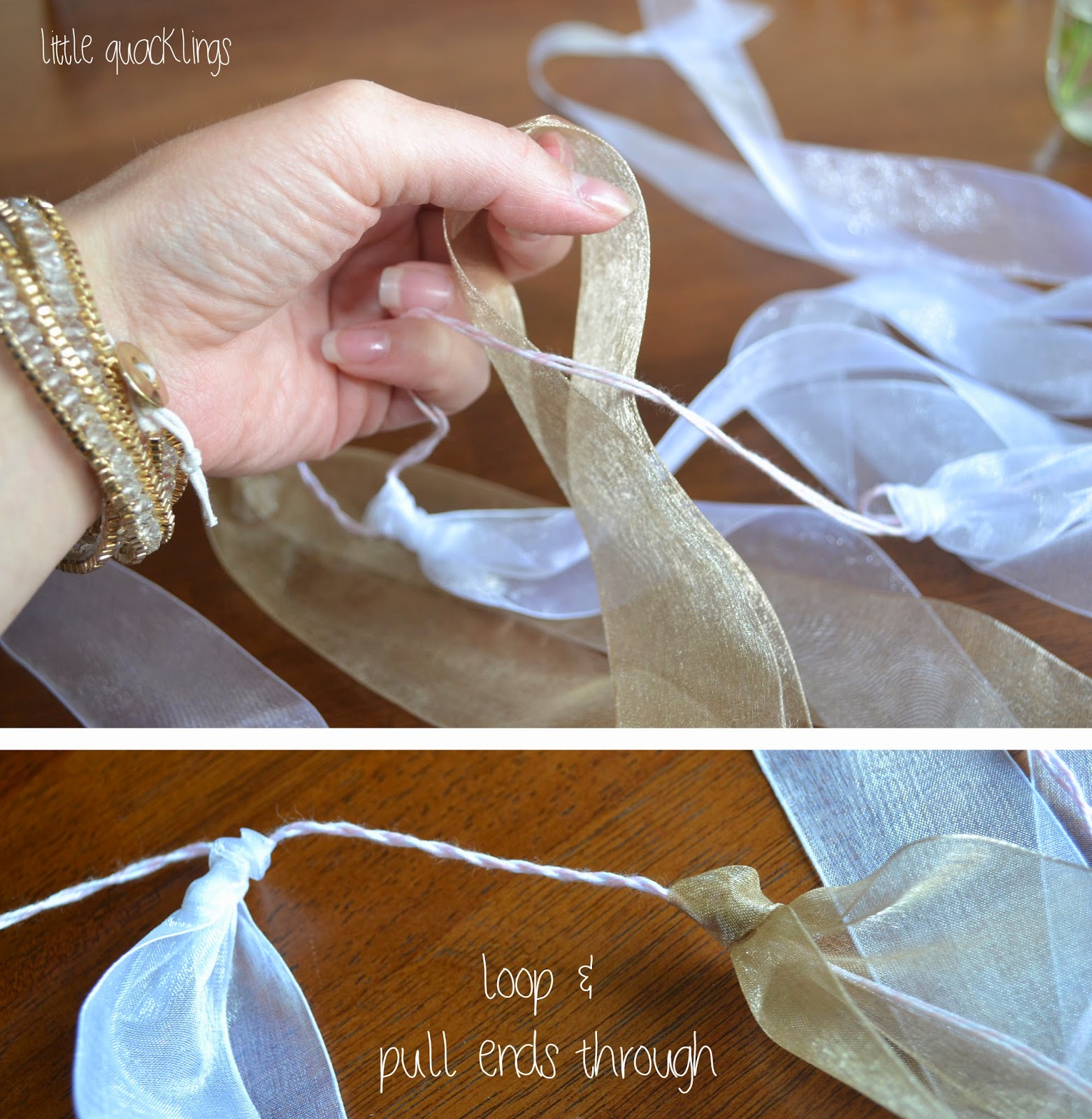 DIY Ribbon Garland ~ Little Quacklings