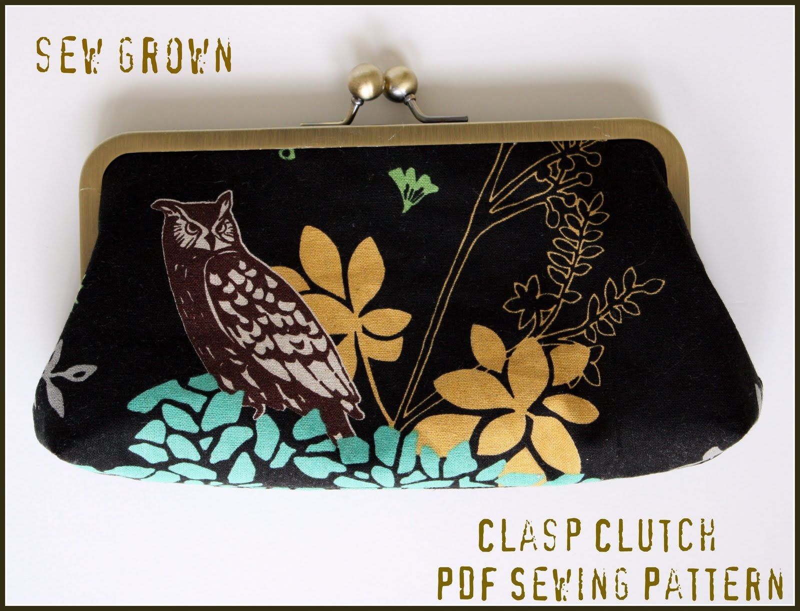 sew grown: Clasp Clutch PDF Sewing Pattern