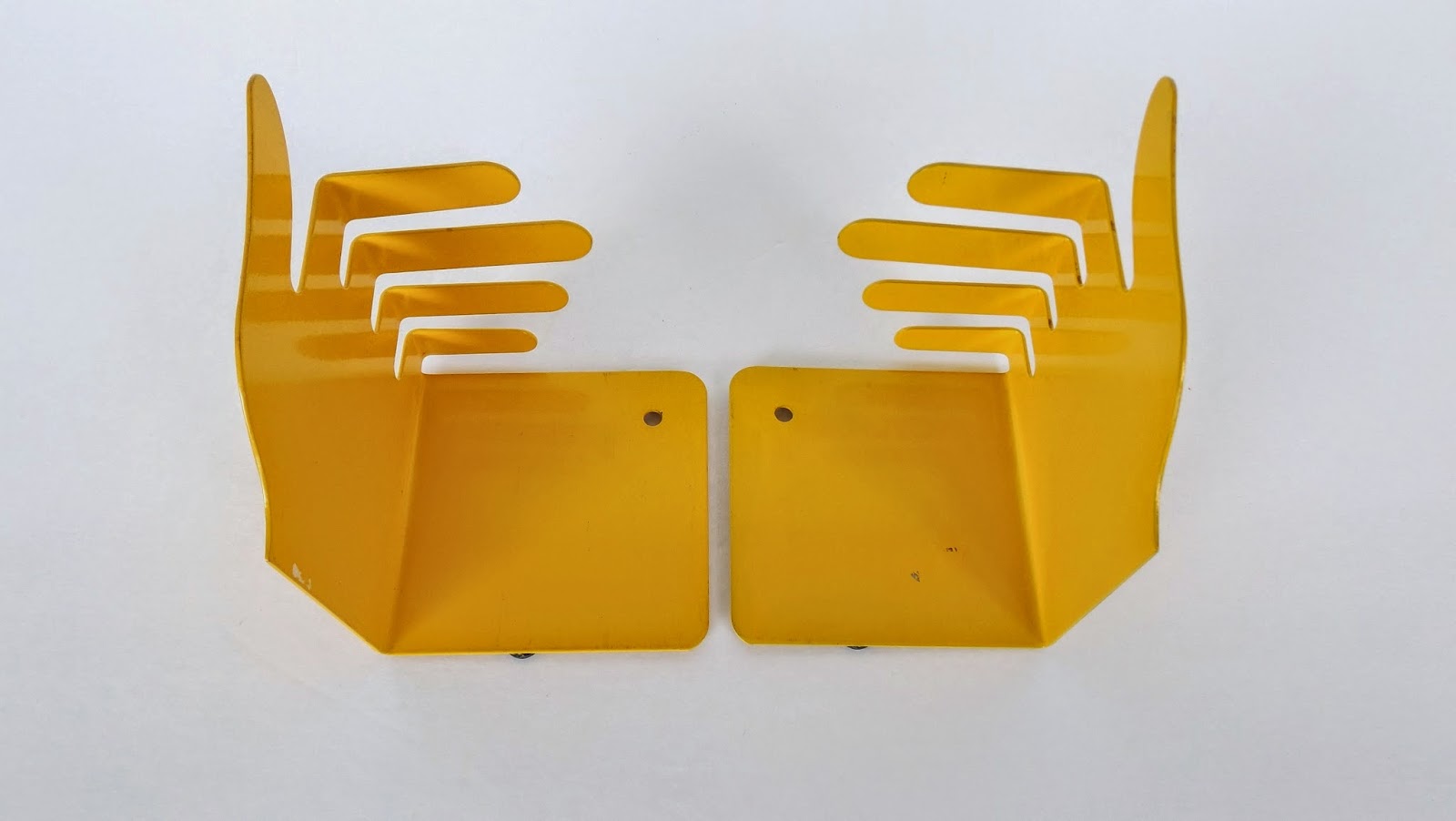 Still Stunning Vintage Resale: Metal Hand Book Ends-Yellow Metal ...
