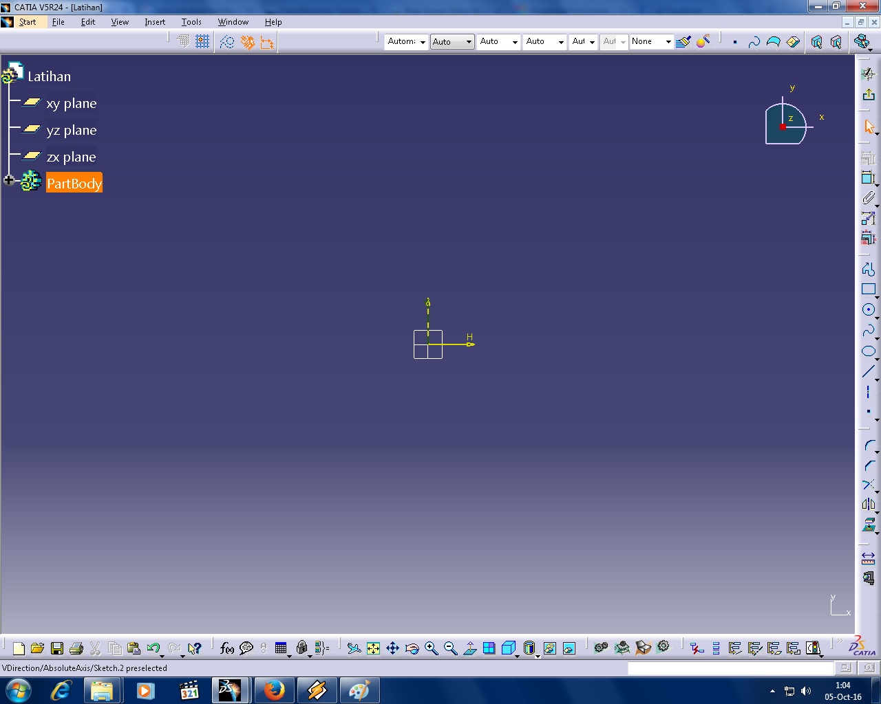 Tutorial CATIA PLM Express V5-6R2014 2D Untuk Pemula (sketcher) Part 1