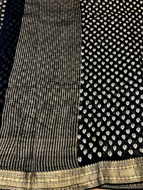 Sohum Sutras: Chiffon sarees with Khari block print