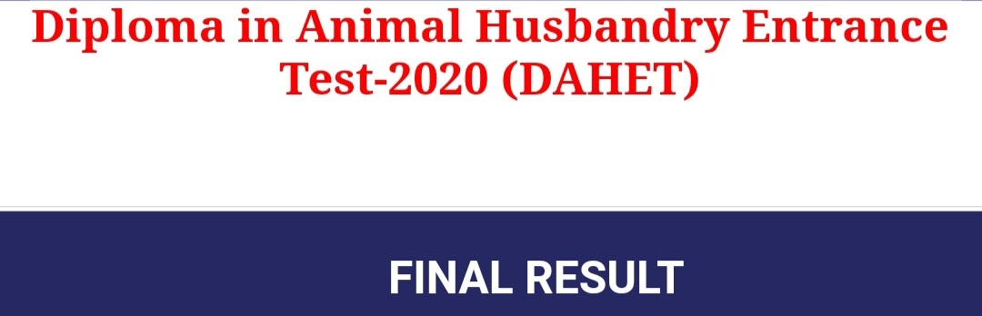 Result MP Diploma In Animal Husbandry Entrance Test 2020 DAHET result-mp-diploma-in-animal-husbandry-entrance-test-2020-dahet
