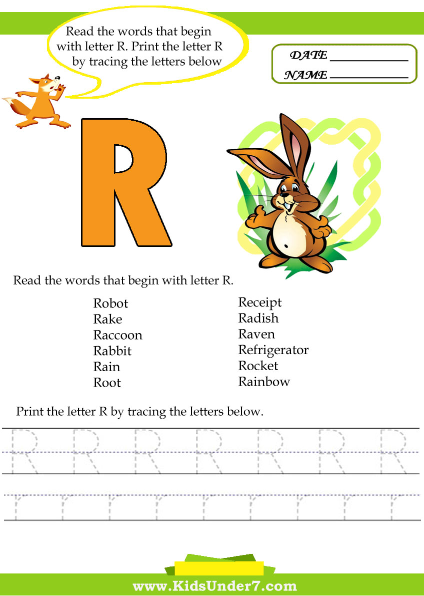 Letter R Words For Kids