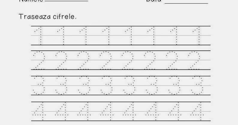 Clasa pregatitoare: Trasare cifre 1-5