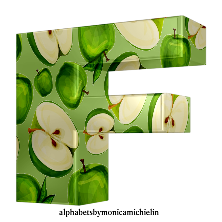 M. Michielin Alphabets: GREEN APPLE TEXTURE ALPHABET AND ICONS PNG ...